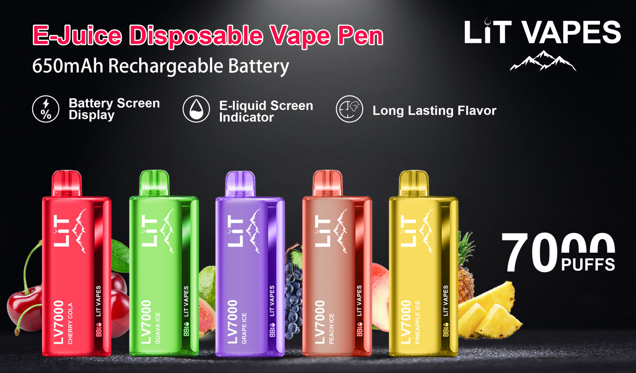 Buy LiT LV7000 Smart Disposable Nicotine E-Juice Vape Online | LiT Vape ...